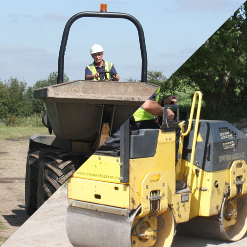 Forward Tipping Dumper & Ride-on Roller Combined - SB Skills Solutions